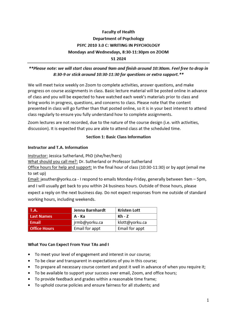 PSYC-2010C S124 Course-Outline Sutherland | PDF | Critical Thinking ...