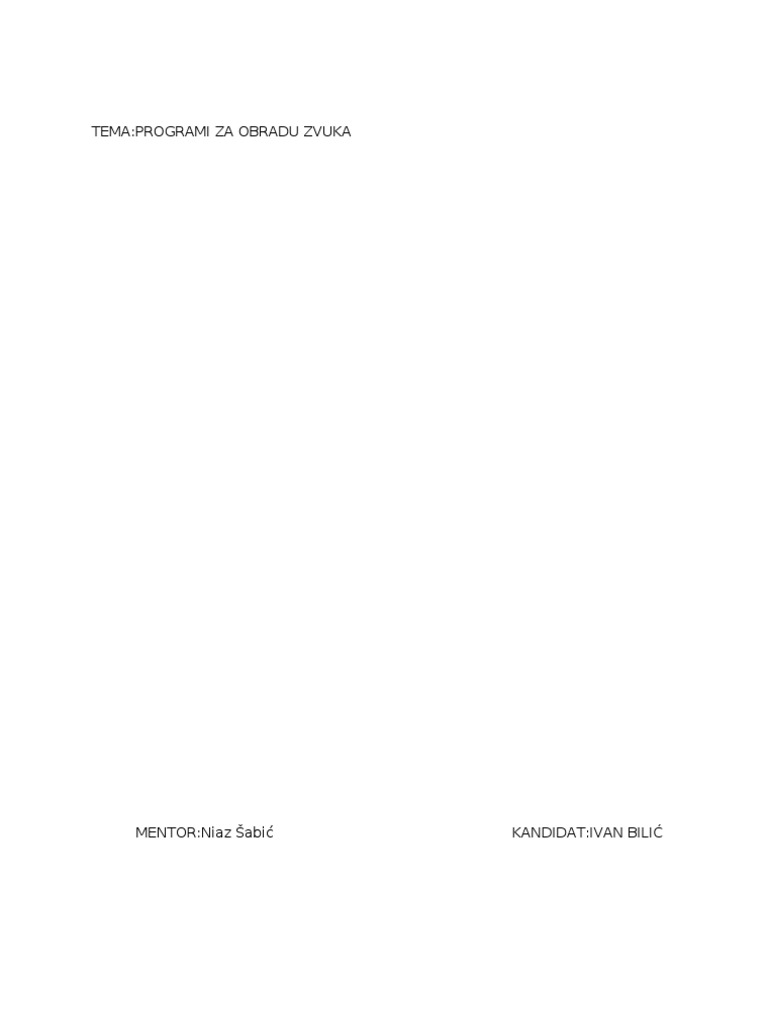 Programi Za Obradu Zvuka | PDF