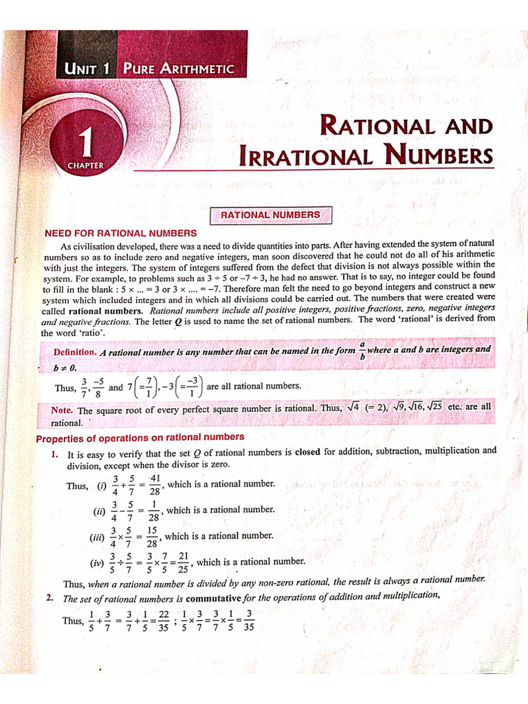 Rational and Irrational Numbers | PDF