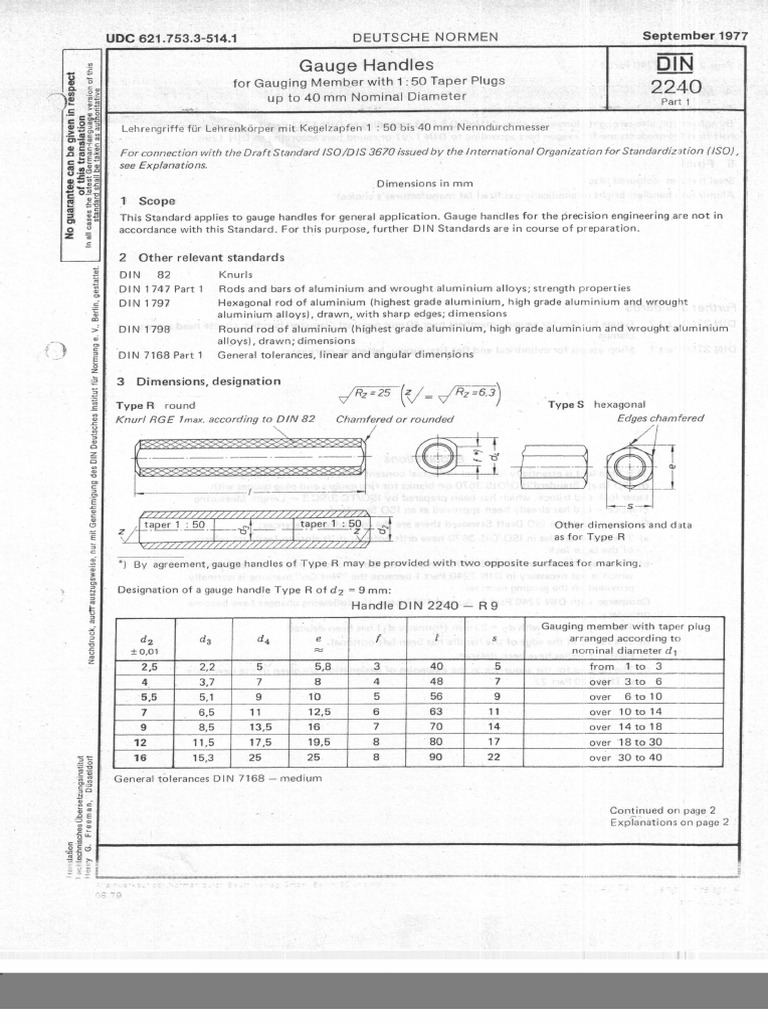 Din 2240 - 1977 | PDF