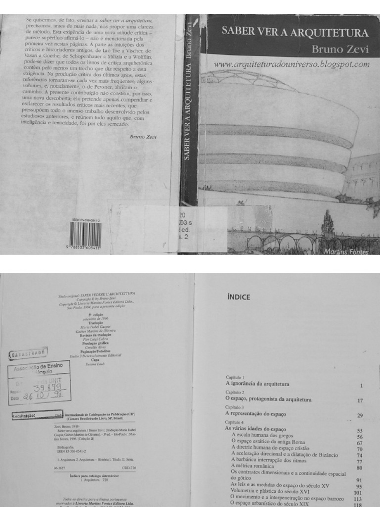 Saber Ver Arquitetura Bruno Zevi | PDF