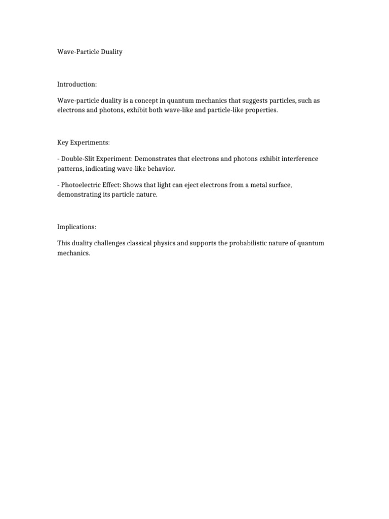 Wave Particle Duality | PDF