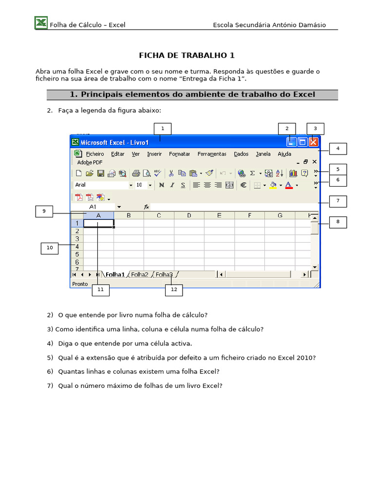 Excel Ficha 1 | PDF