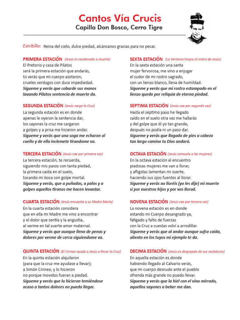 Cantos del Vía Crucis: 14 Estaciones | PDF