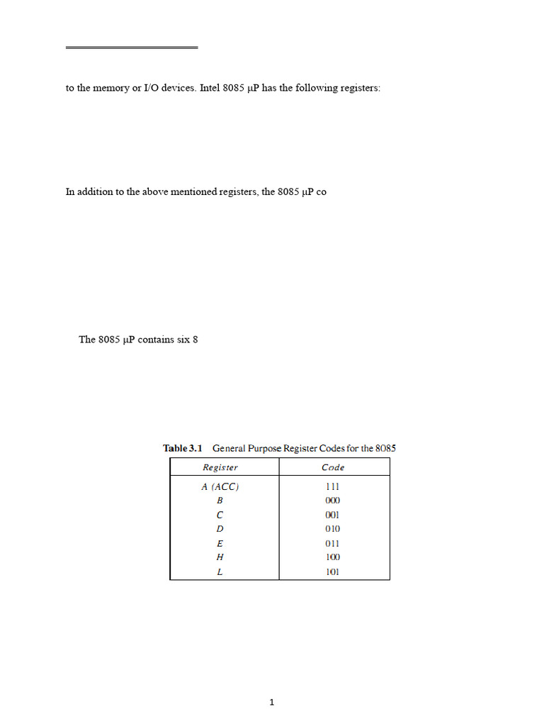 8085 Microprocessor Registers Pdf Central Processing Unit Pointer Computer Programming