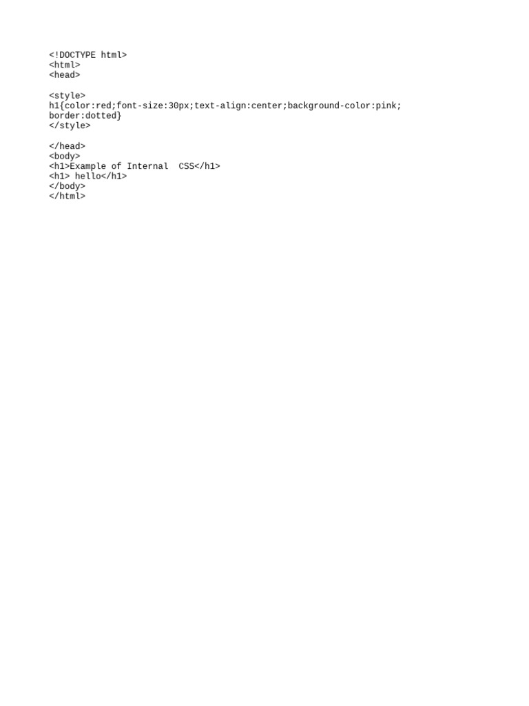 Internal Css | PDF