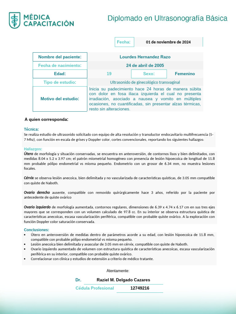 Ultrasonido Ginecológico: Hallazgos Clave | PDF | Ovario | Reproducción humana