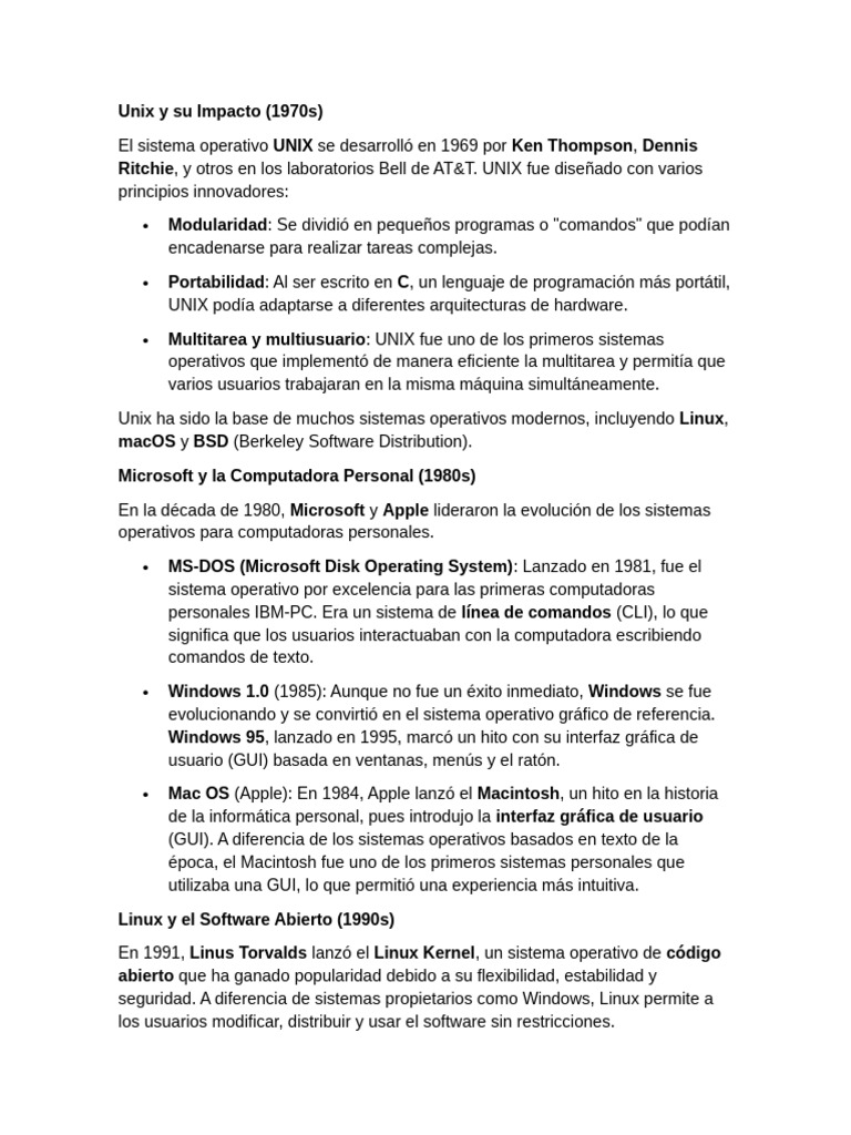 Unix y Su Impacto | PDF | Unix | Sistema operativo