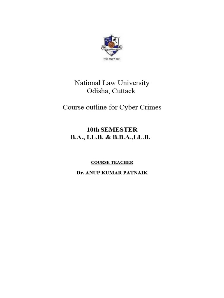 Cyber Crime Course Outline | PDF | Cybercrime | Cyberspace