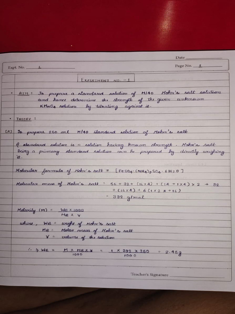 Chem Practical | PDF