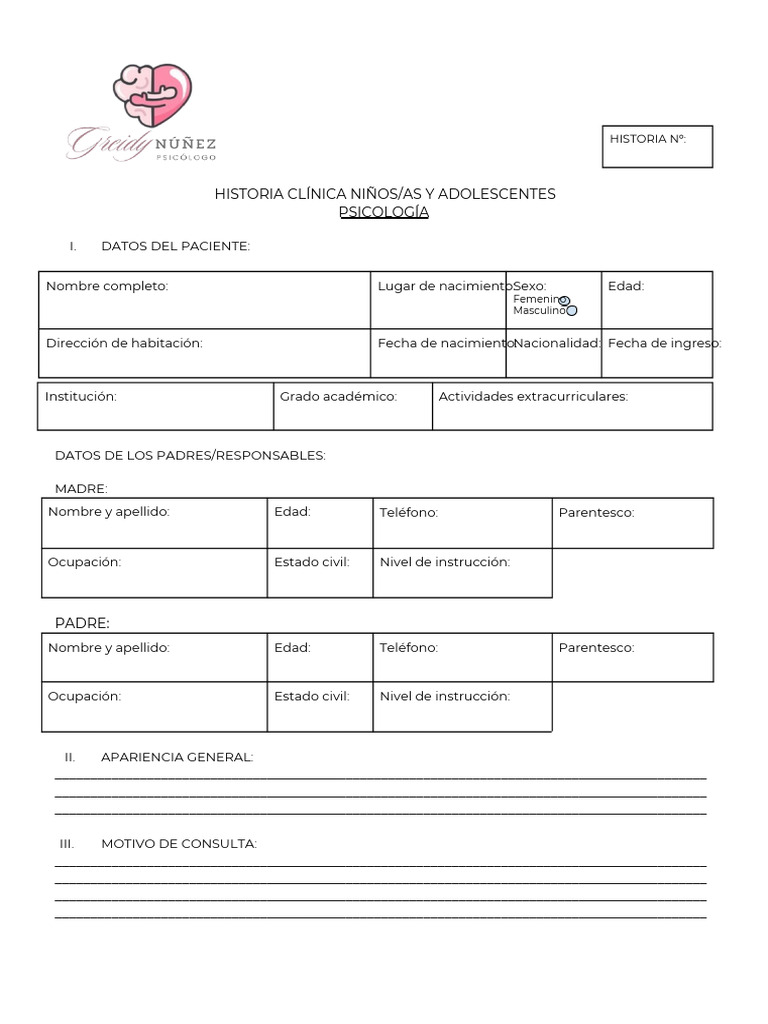 HISTORIA CLÍNICA NNA (1) .PDF - 20241105 - 122914 - 0000 | PDF | Sicología | Ciencias del ...