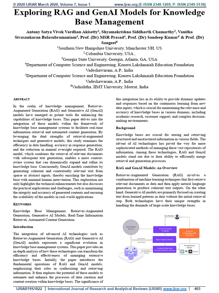 RAG and GenAI in Knowledge Management | PDF | Data Analysis ...
