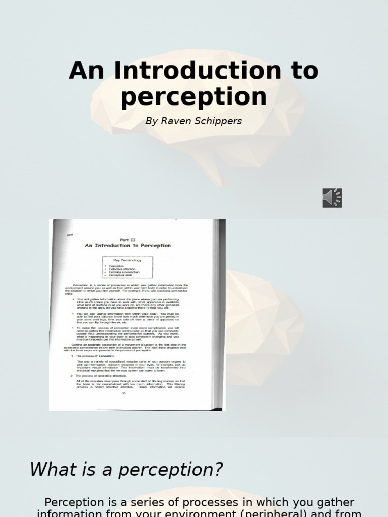 L3 - An Introduction To Perception 2025 2 | PDF | Senses | Sound