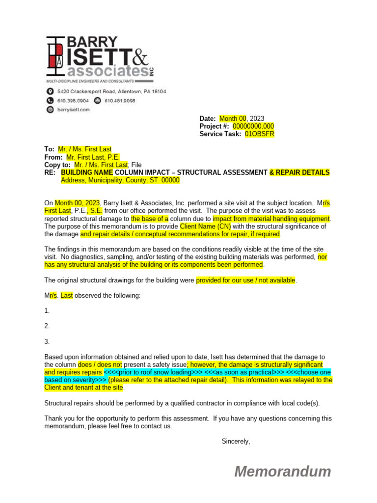 template-memo-column-impact | PDF | Memorandum