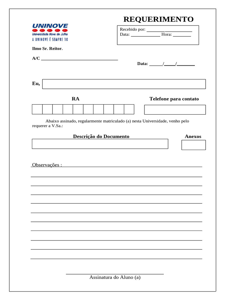 Requerimento Reembolso | PDF