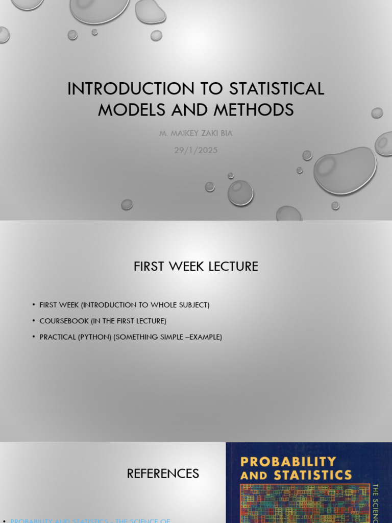 Introduction To Statistical Models and Methods | PDF | Sampling ...