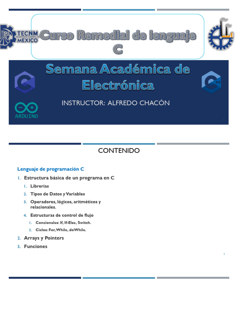 CURSO Remedial Lenguaje C | PDF | Puntero (Programación de computadora) | C (lenguaje de ...
