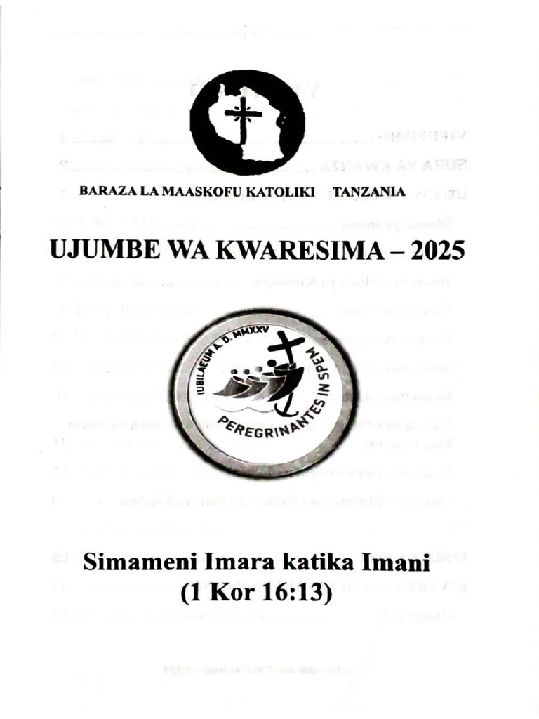 Ujumbe Wa Kwaresima 2025 | PDF
