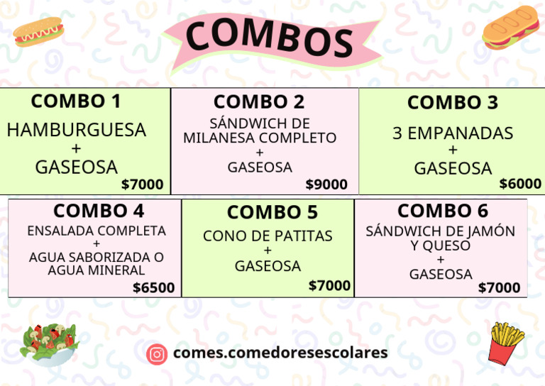 Precios de Combos de Comida Rápida | PDF