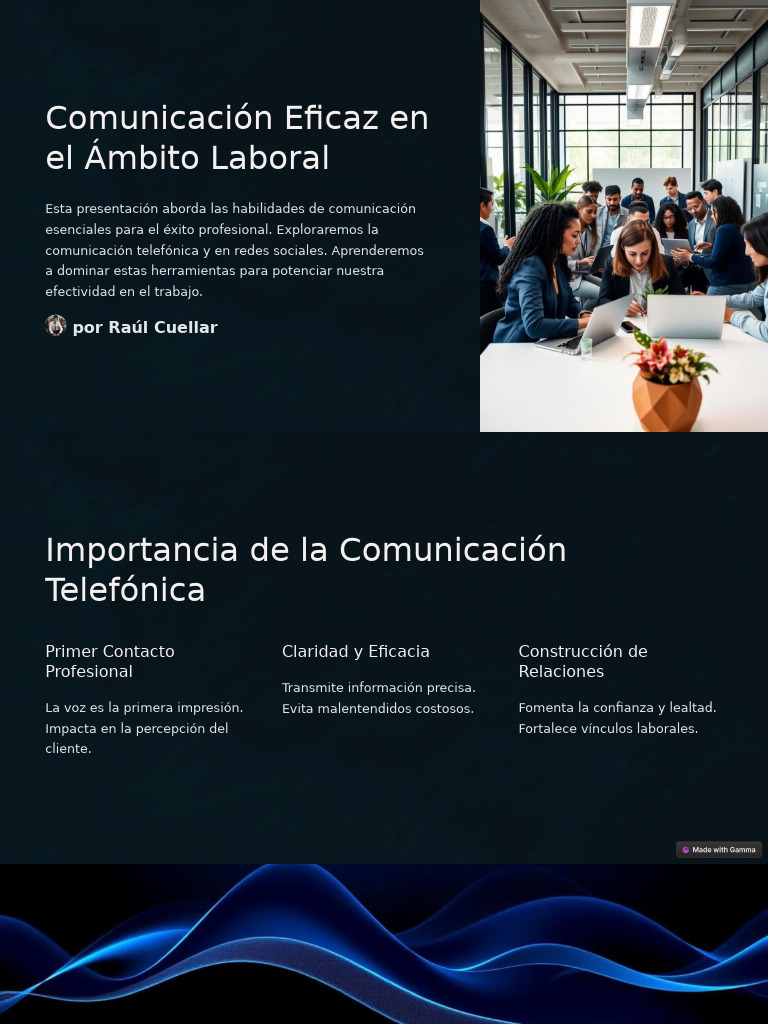 Unidad Nº 5 Comunicacion-Eficaz-en-el-Ambito-Laboral (1) .PPTX Gamma ...