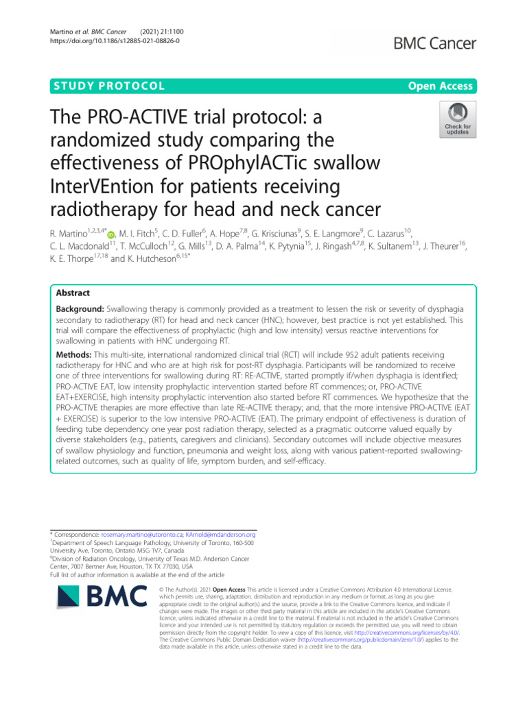 The PRO ACTIVE Trial Protocol A Randomiz | PDF | Randomized Controlled ...