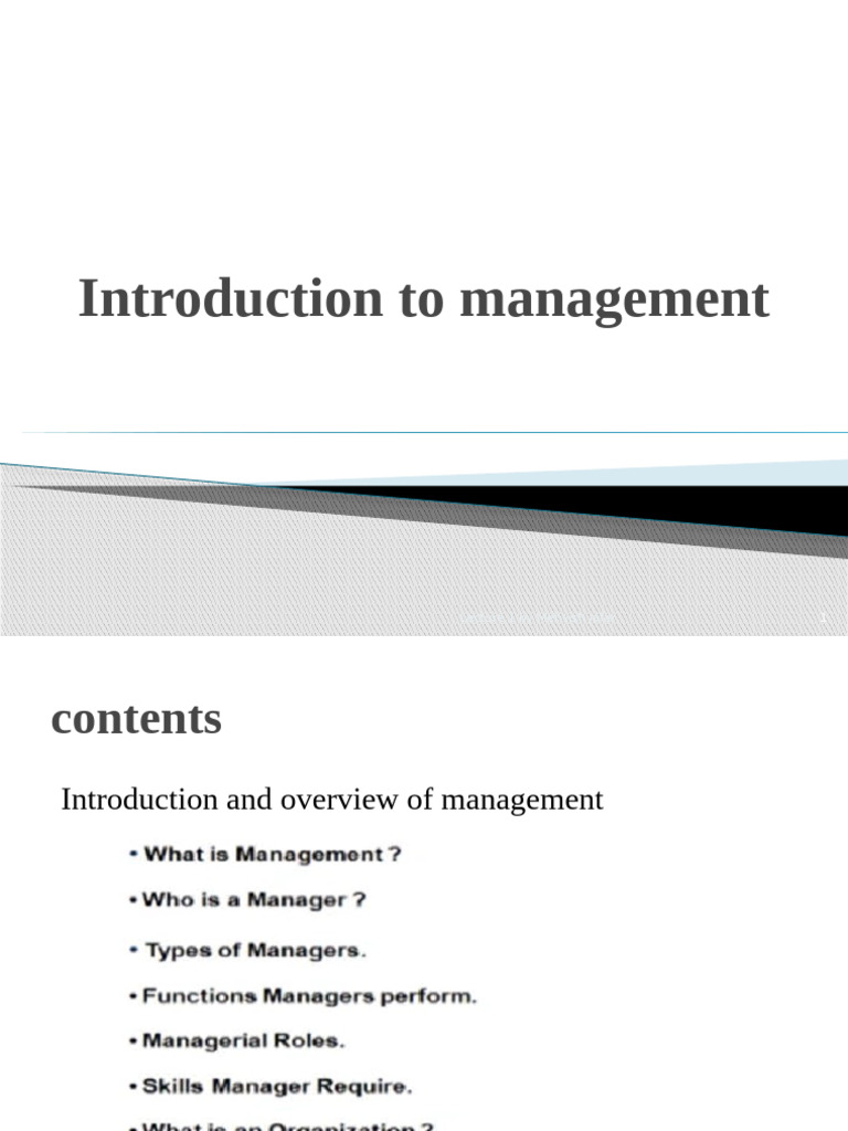 Management Lect 1 | PDF