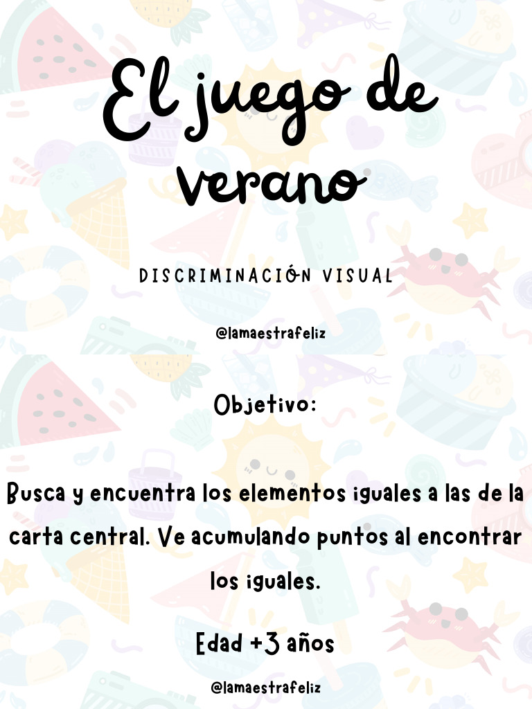 Juego de Verano: Encuentra Iguales | PDF