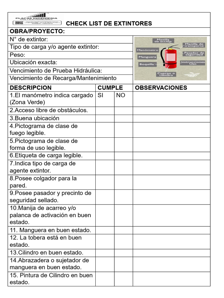 Check List de Extintores | PDF