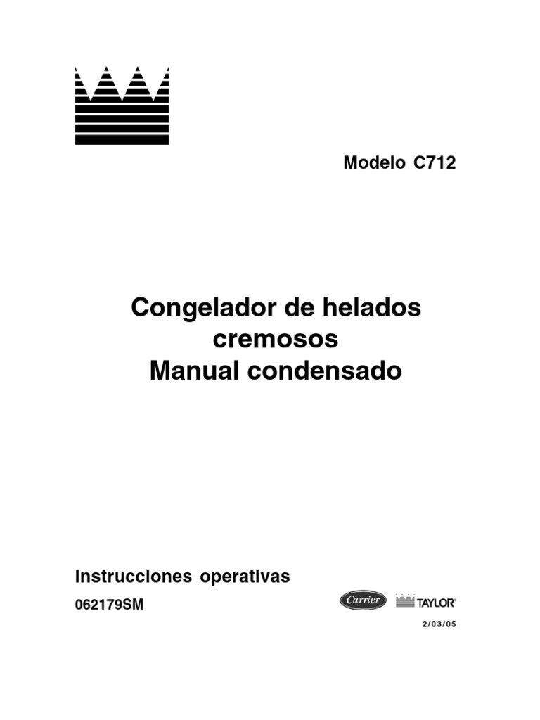 Taylor Manual C712 | PDF | Agua | Bomba