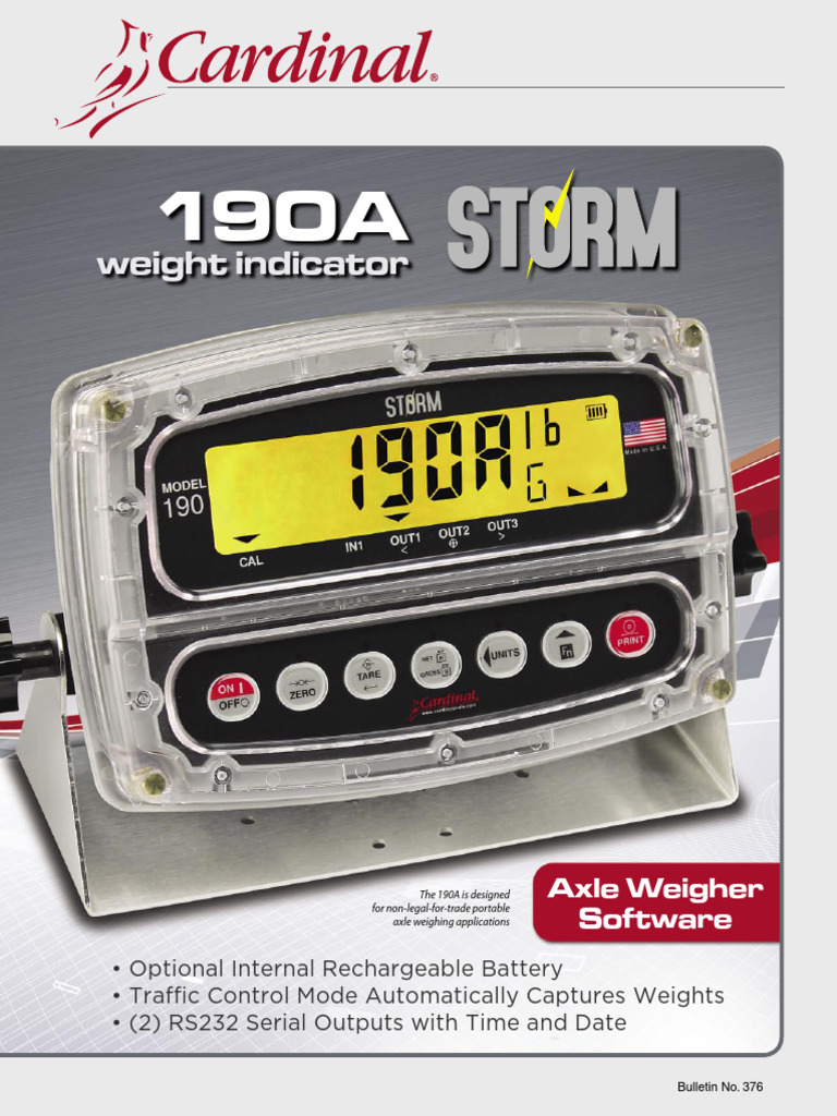 190A Axle-Weigher Indicator | PDF | Backlight | Electrical Engineering