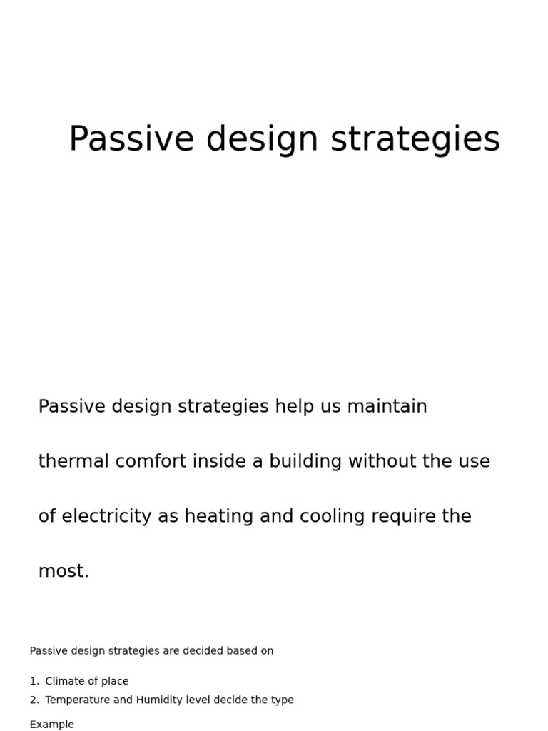Passive Design Stretagies | PDF