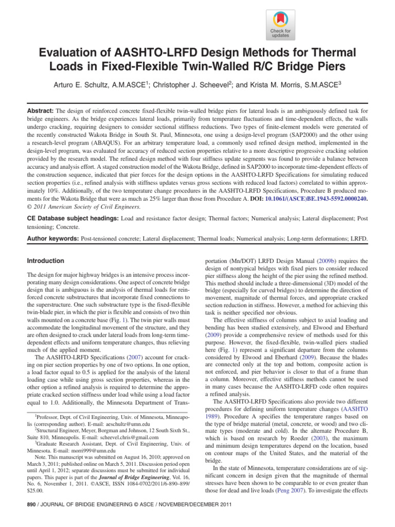 Morris Et Al 2011 Evaluation of Aashto LRFD Design Methods For Thermal ...