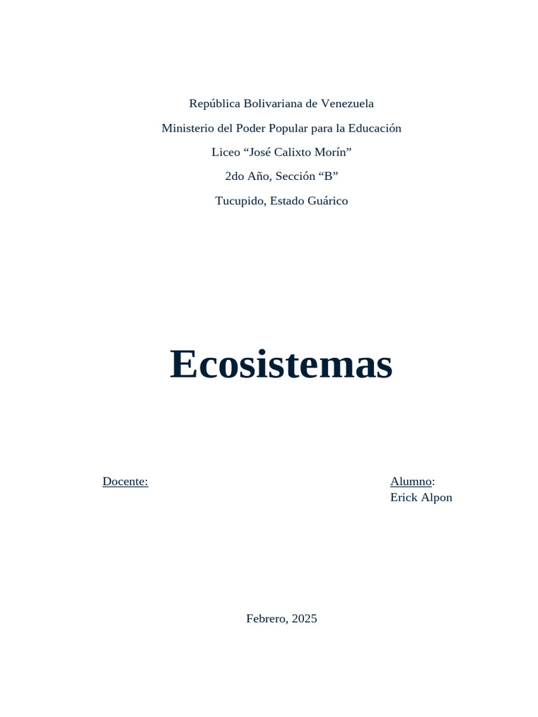 Ecosistemas | PDF | Ecosistema | Red alimentaria