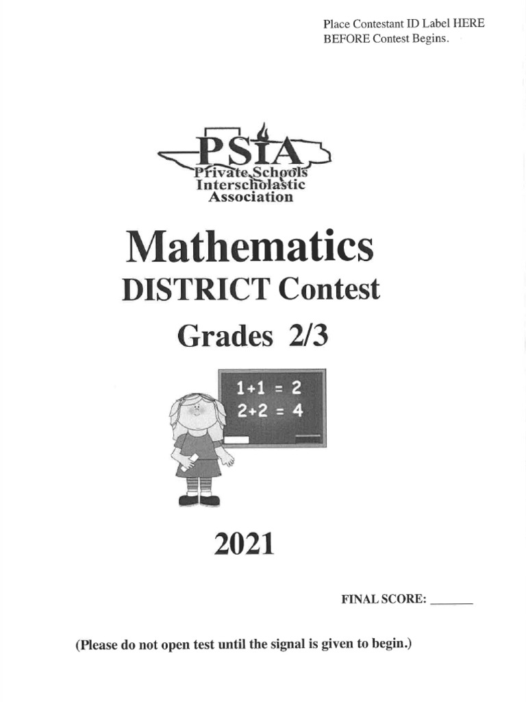 2021 Math Grades 2-3 | PDF