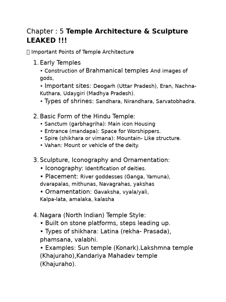 Temple Architecture & Sculpture | PDF