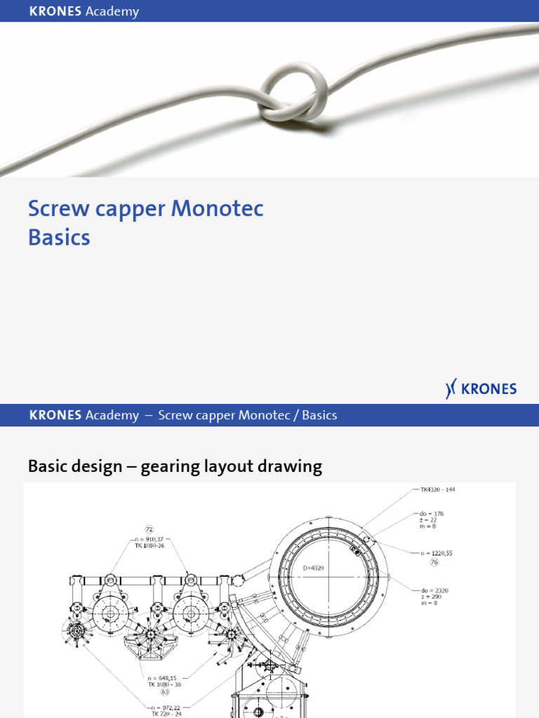 Krones Academy Screw Capper Monotec Basi | PDF | Mechanical Engineering ...