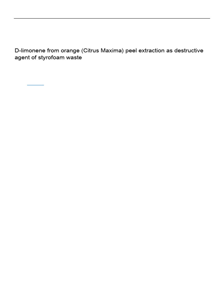 D-Limonene From Orange Citrus Maxima Peel Extracti | PDF | Polystyrene ...