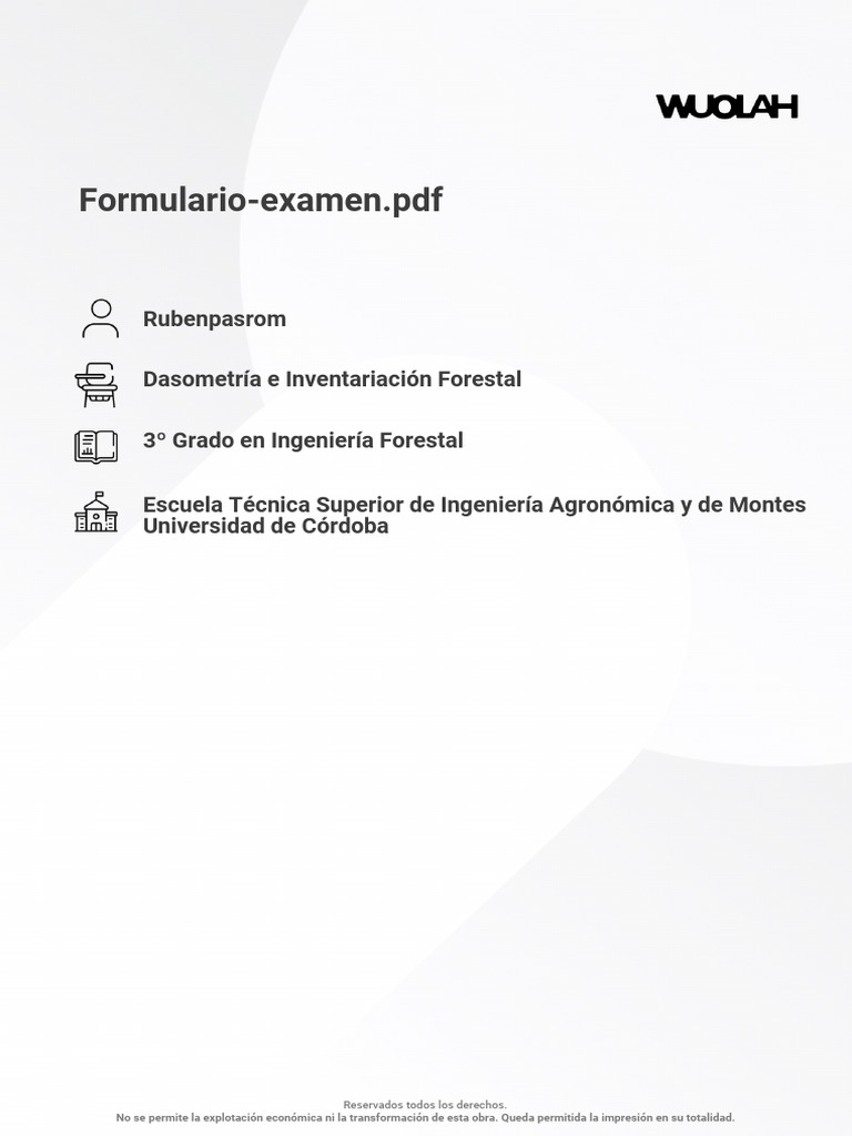 Formularia Exámen Dasometría | PDF | Entorno natural | Recurso