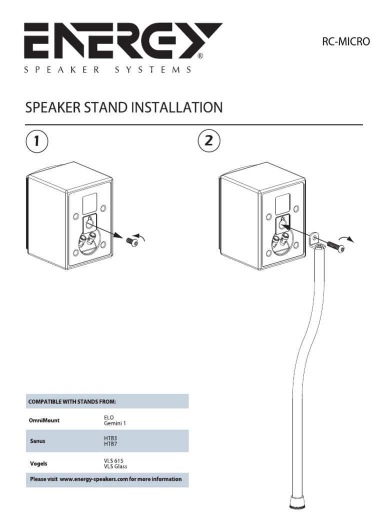 CAIXA SOM Energy RC Micro Stand Installation | PDF