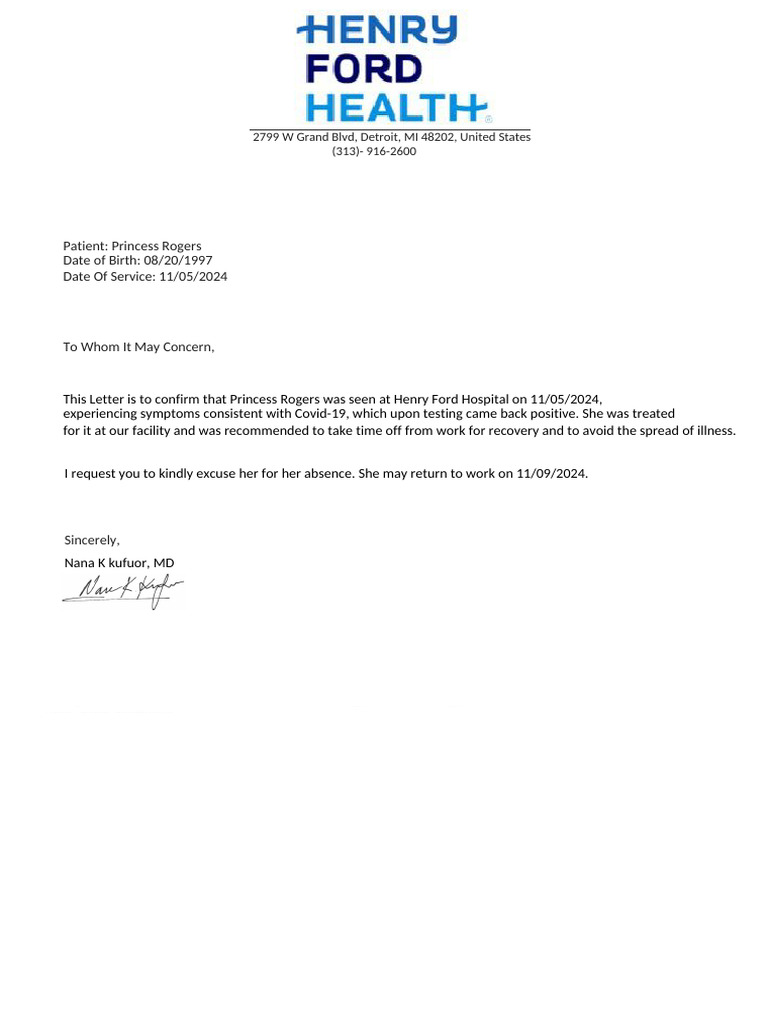 DR Excuse-Princes Rogers | PDF