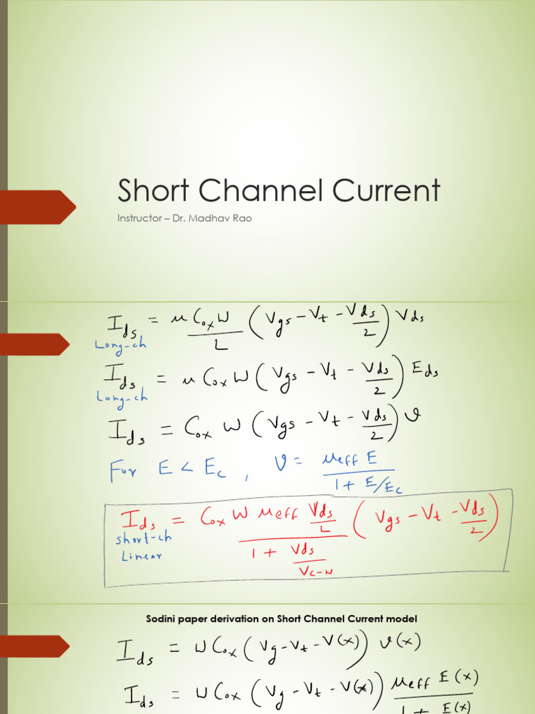 Lecture3 PartB ShortChannelCurrent | PDF