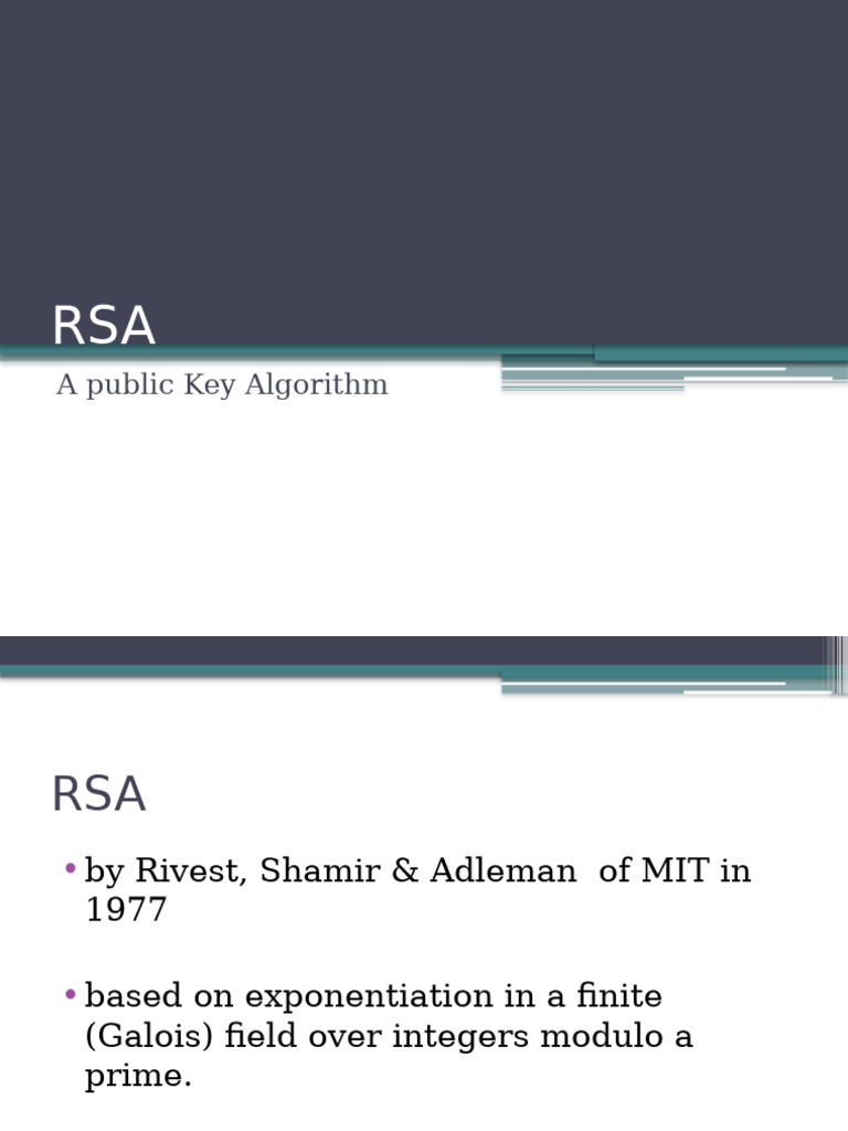 A Public Key Algorithm | PDF