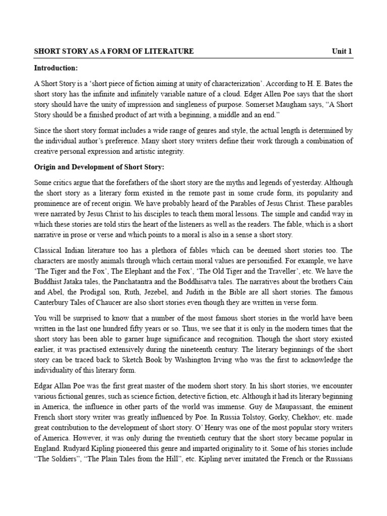 Origins of the Short Story Genre | PDF | Short Stories | Novella