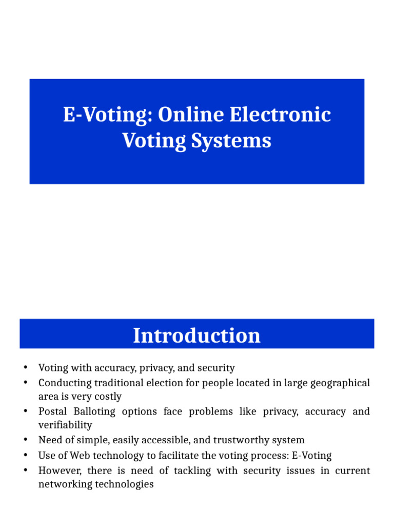 E-Voting Online Electronic Voting Systems | PDF | Electronic Voting ...