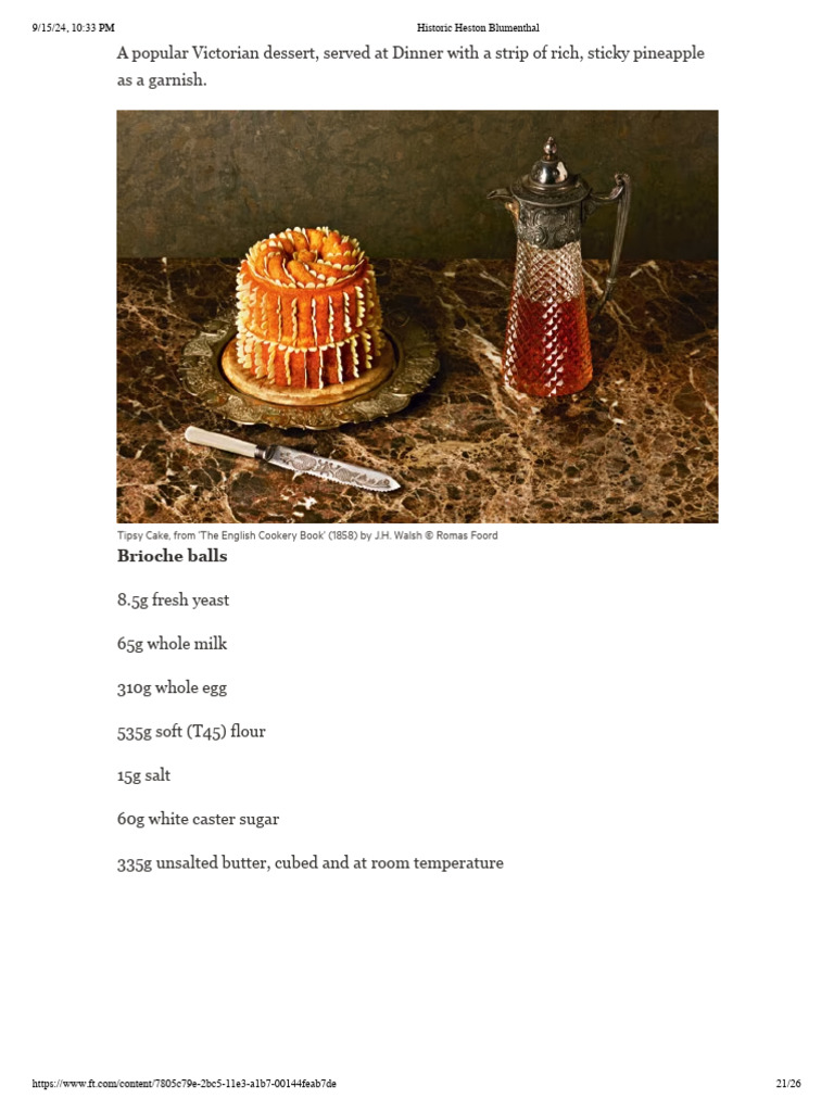 Tipsy Cake Heston Blumenthal | PDF | Refrigerator | Pizza