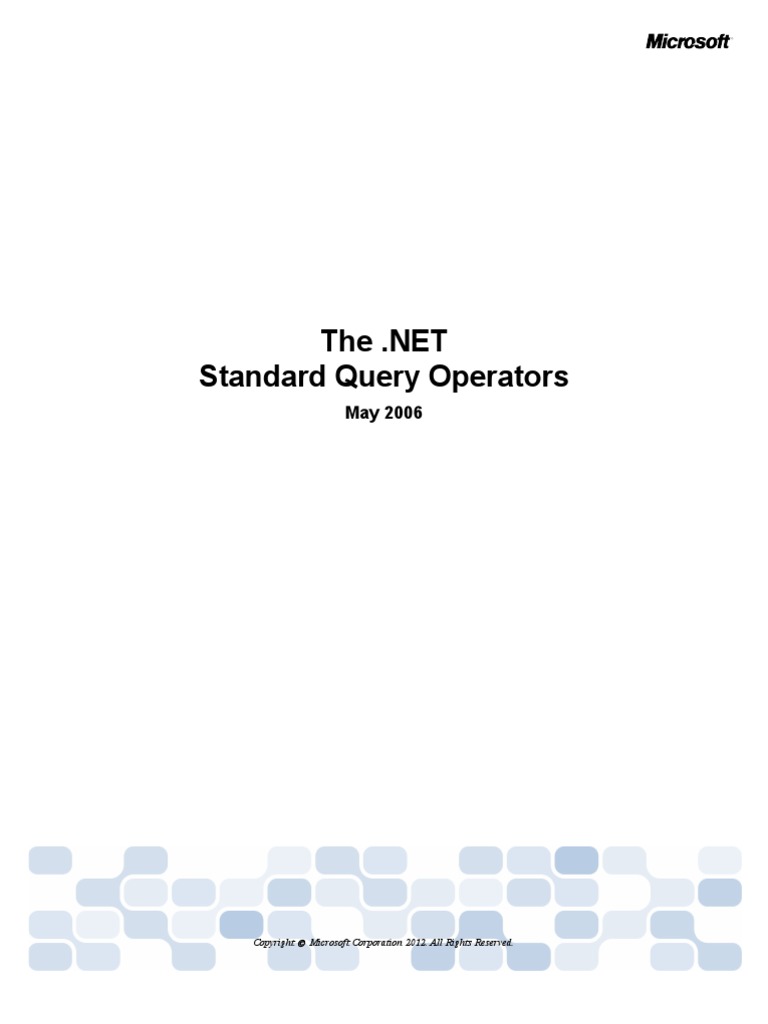 Standard Query Operators | PDF | C (Programming Language) | C Sharp (Programming Language)