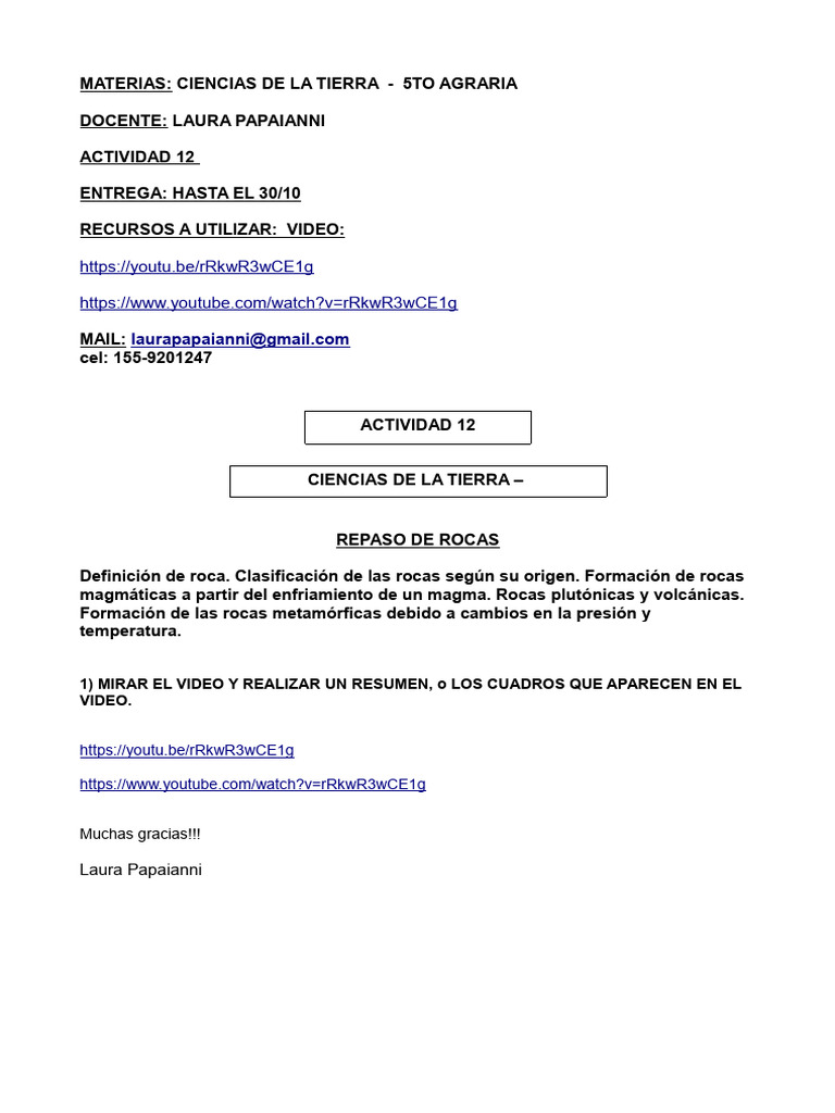 5 Cienciasdelatierra Actividad10 | PDF