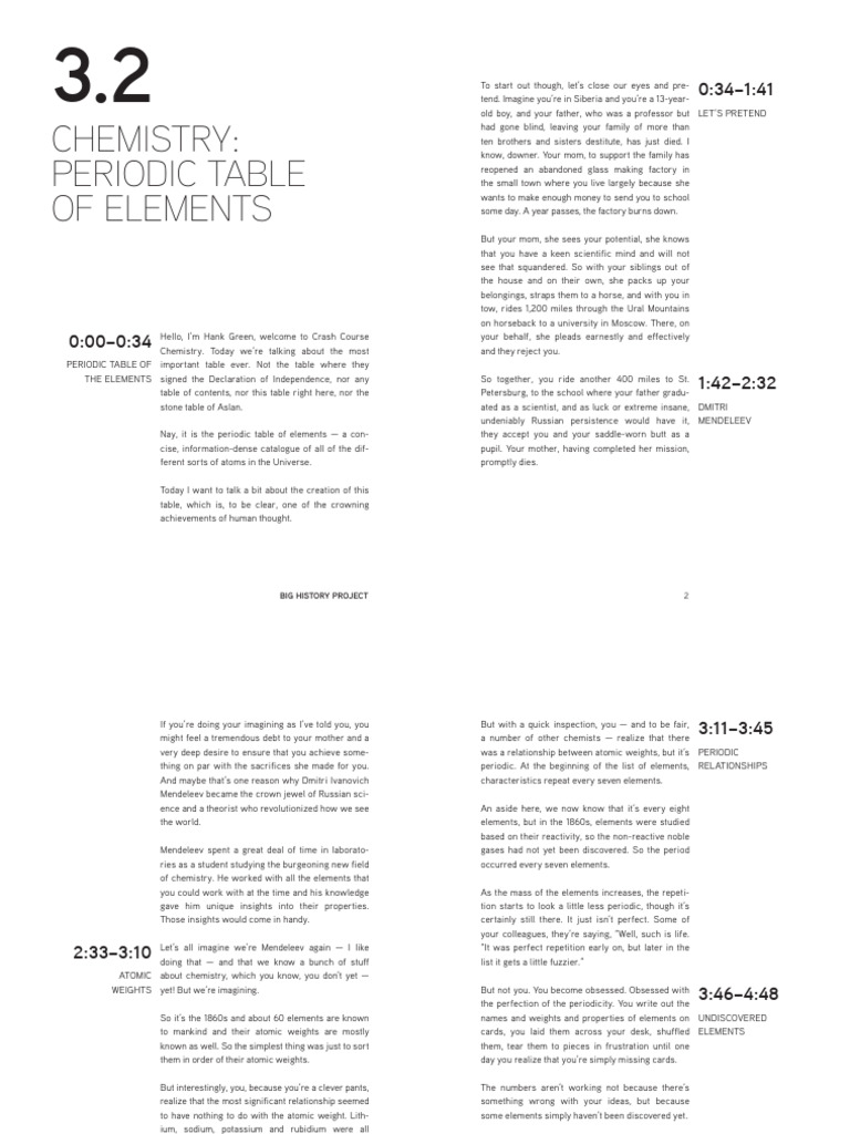 326 The Periodic Table Crash Course | PDF | Chemical Elements ...