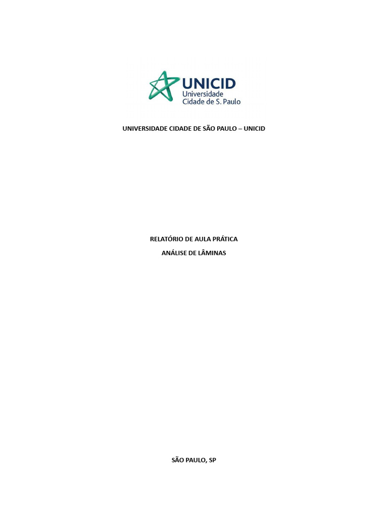 Análise de Laminas UNICID | PDF