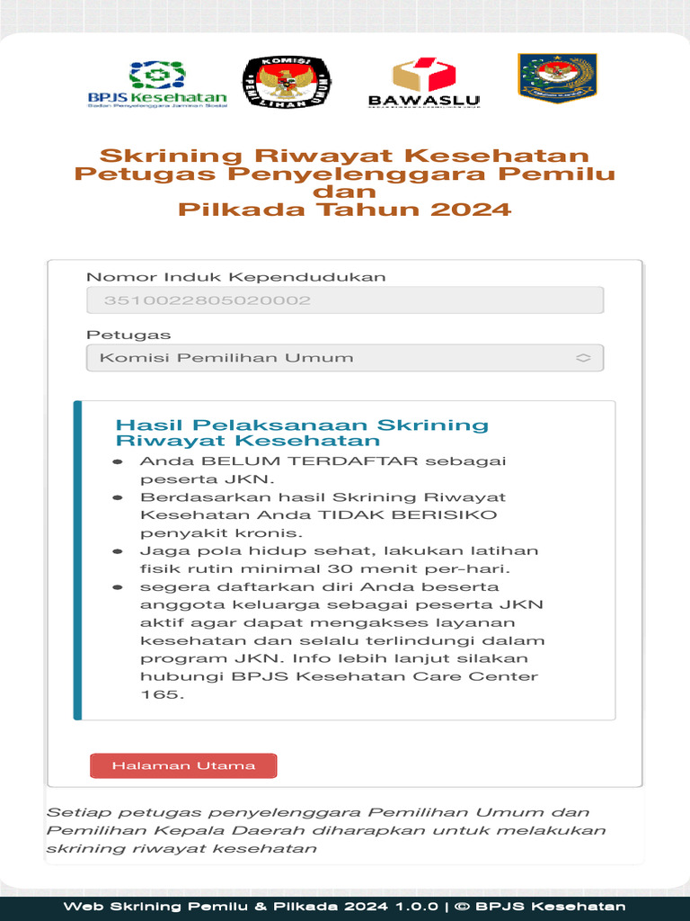 Web Skrining BPJS Kesehatan | PDF